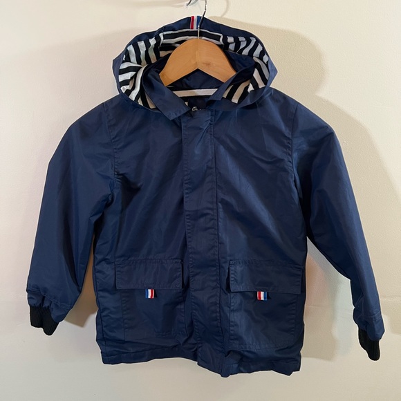 Jackets & Coats | Navy Blue Hooded Rain Jacket Kids Boys Size 12 67 ...